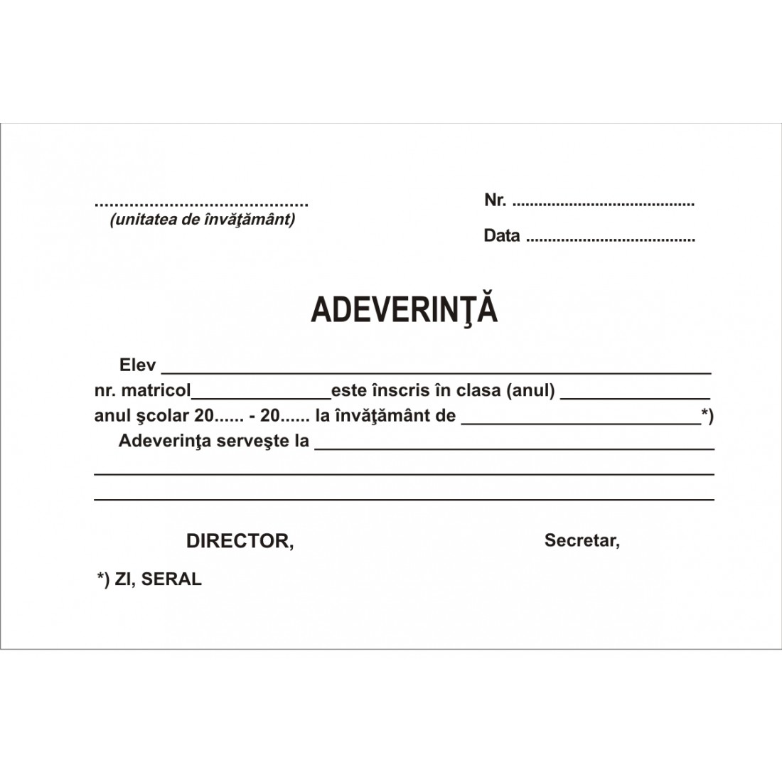 Adeverinta elev, imprimate scolare, imprimate scolare ieftine ...