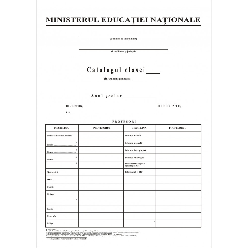 Catalog invatamant Gimnazial, Tipografia Fistem, Tipografia Valmaster