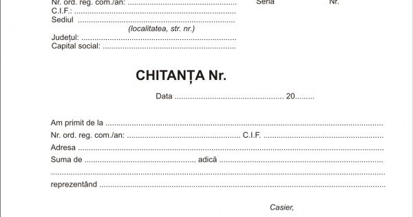 Chitanta A6 in 3 exemplare - personalizate si inseriate